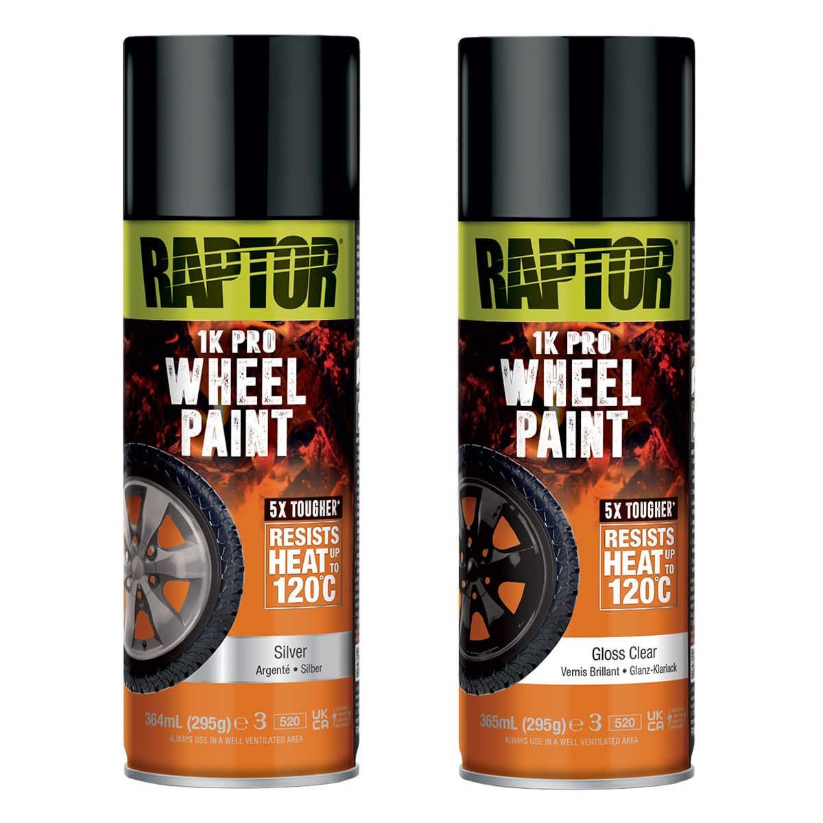 Tipro - RAPTOR fälgfärg silver och klarlack 365 ml